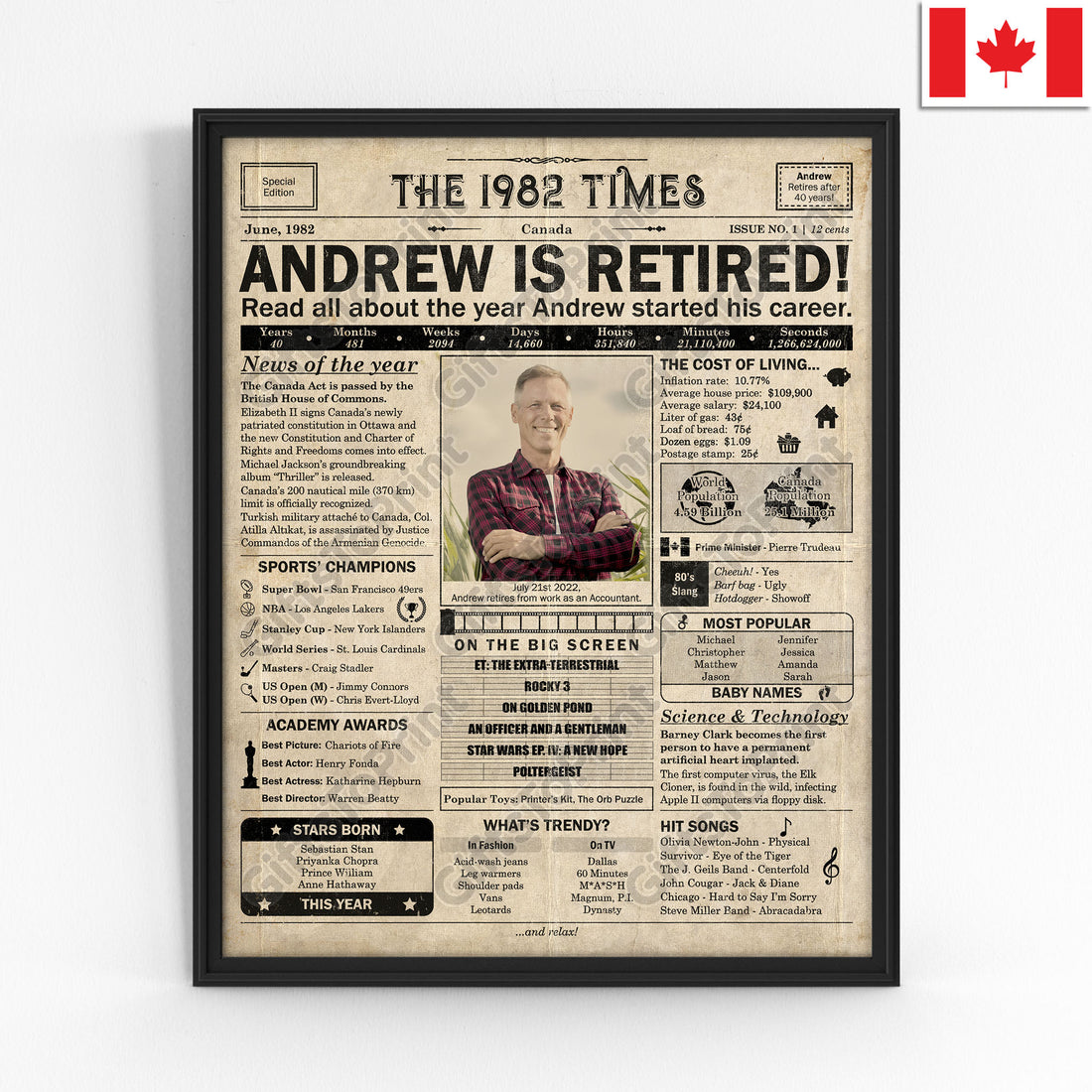 Personalized Retirement Gift: A Printable CANADIAN Retirement Poster ...