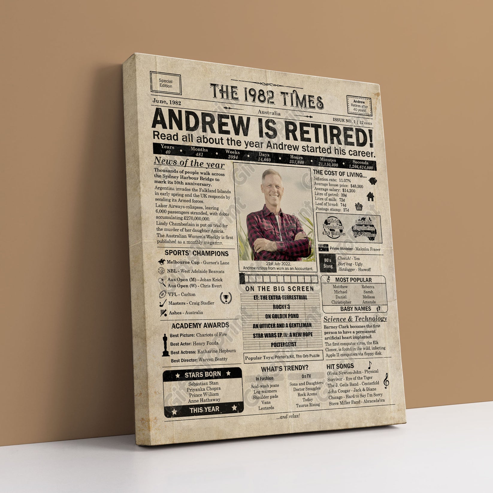 Personalised Retirement Gift: A Printable AUS Retirement Poster - Cust ...